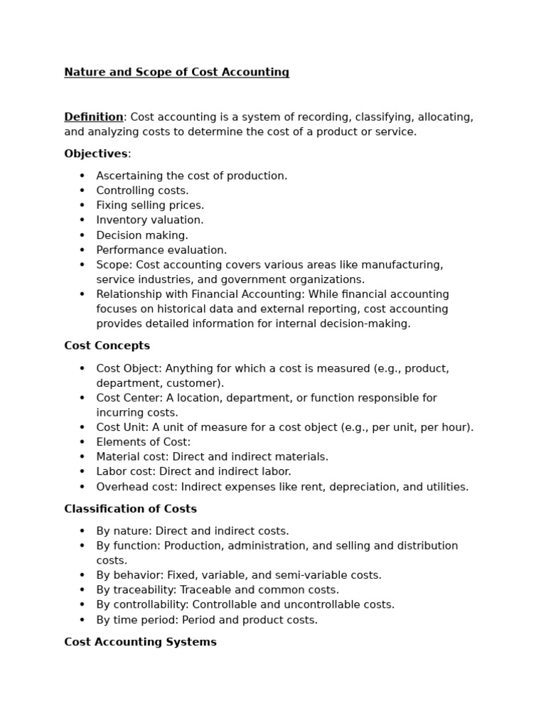 Cost Accounting: Controllable Costs Explained | PDF
