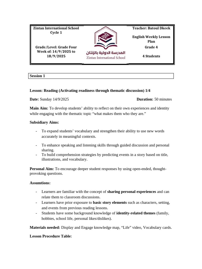 Gr4 WLP 3 - English - 14 Sep - 18 Sep | PDF | Reading Comprehension ...