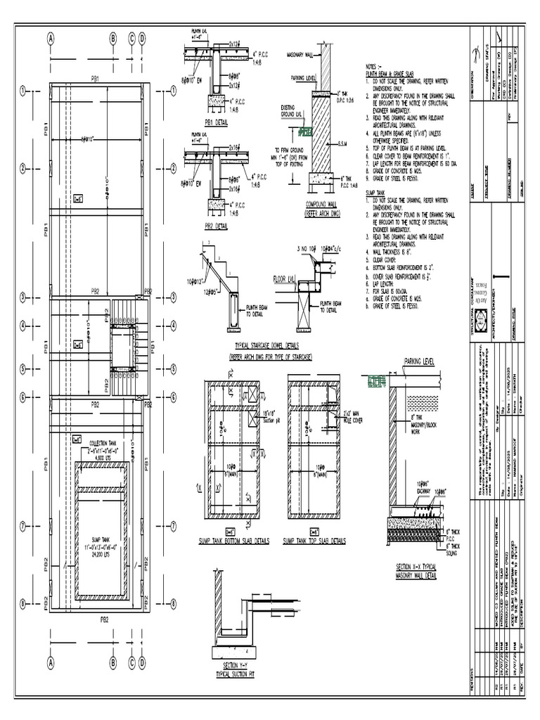 Sd-05r3 Plinth Beam and Sump Tank Details | PDF