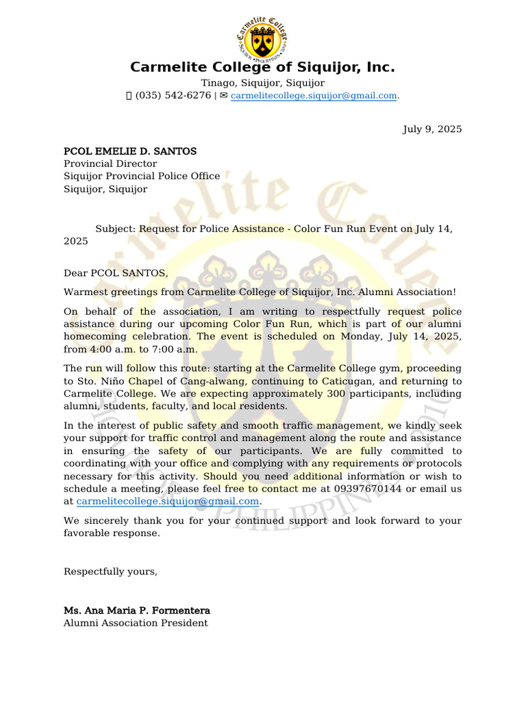 Fun Run Request Letters | PDF