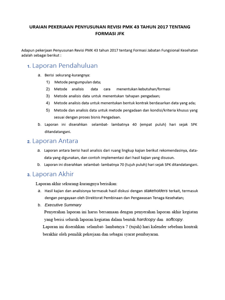 Revisi PMK 43/2017 Formasi Jabatan Kesehatan | PDF
