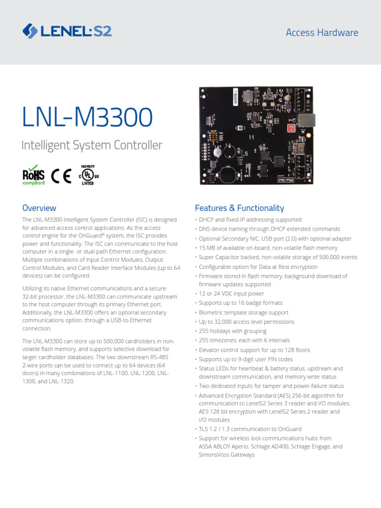 LNL-M3300 Intelligent System Controller | PDF | Computer Data Storage ...