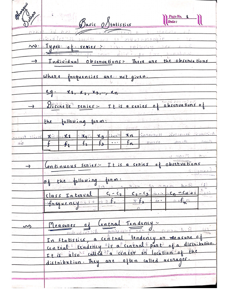 Unit 3- Basic Statistics | PDF