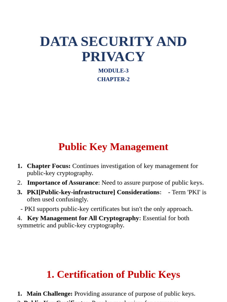 Module 3 Chapter 2 DS&P | PDF | Public Key Cryptography | Public Key Certificate