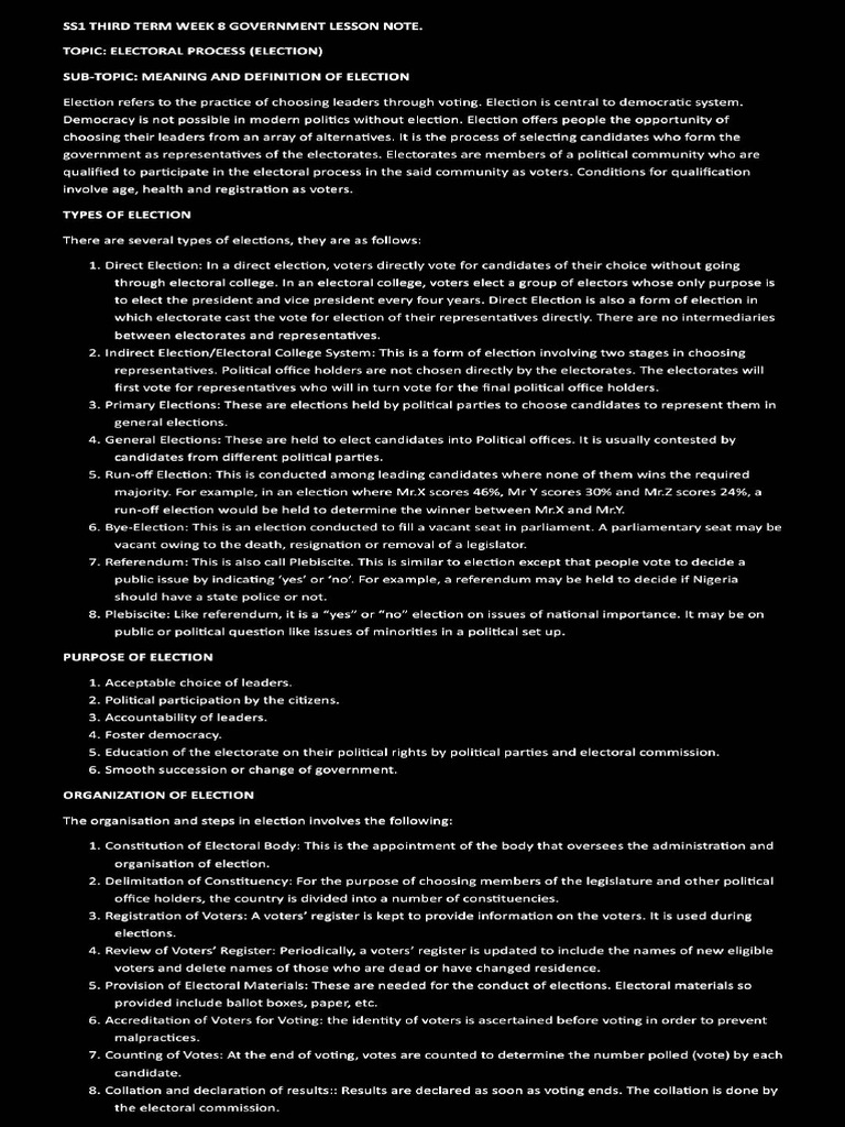 Electoral Process | PDF
