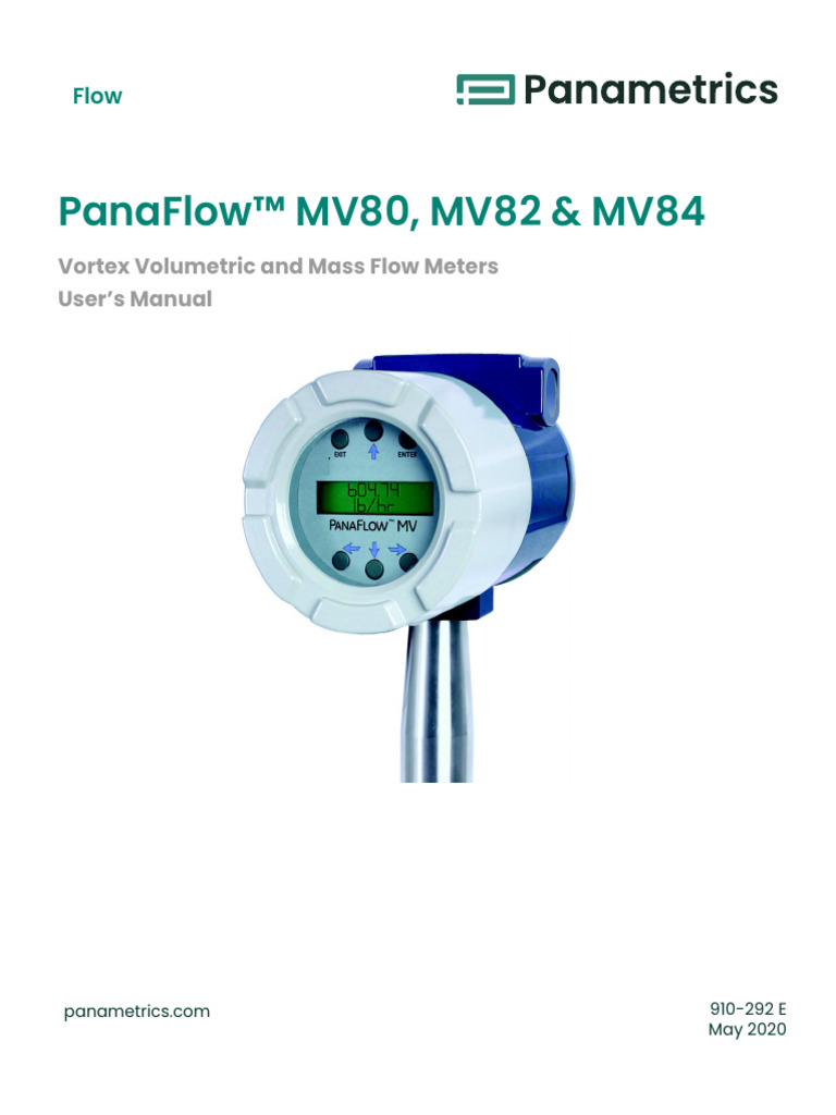 PanaFlow Vortex Flow Meters Manual | PDF | Flow Measurement | Continuum ...