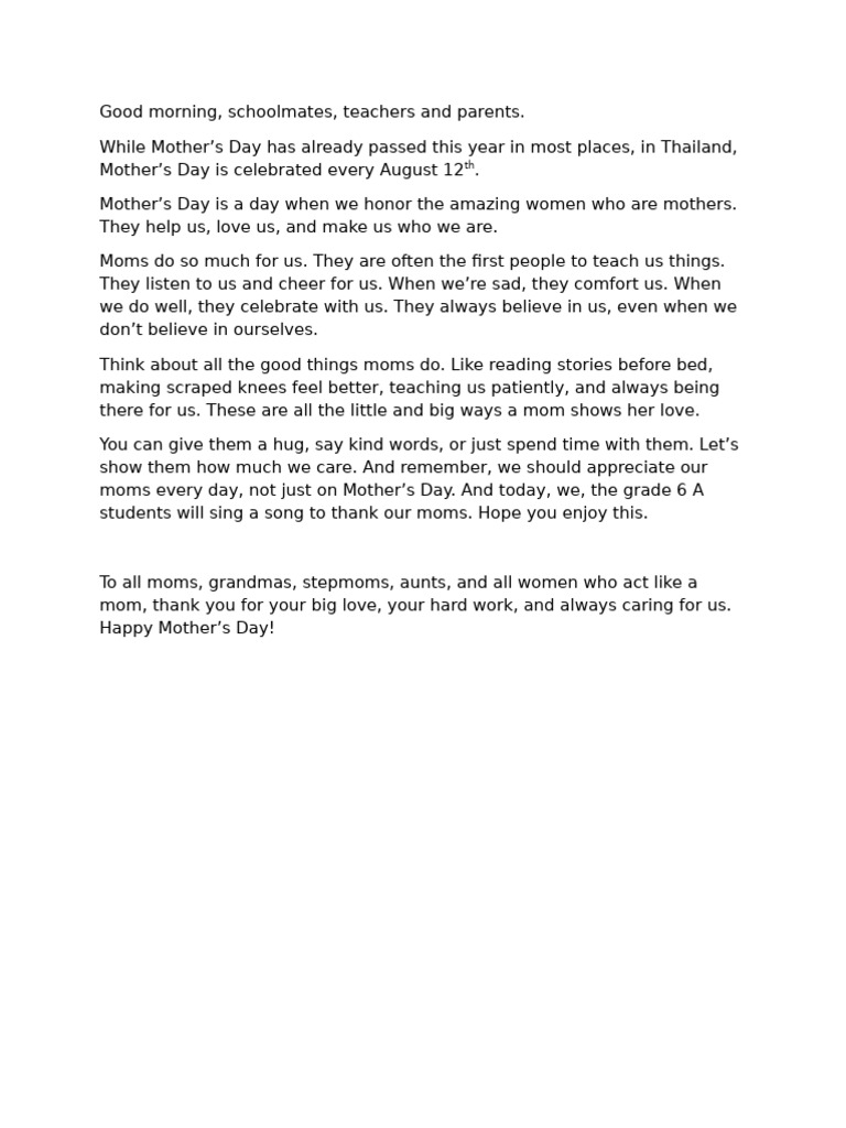 Mother's Day Message | PDF
