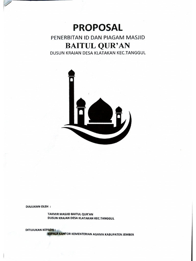Proposal Masjid Baitul Qur'An | PDF