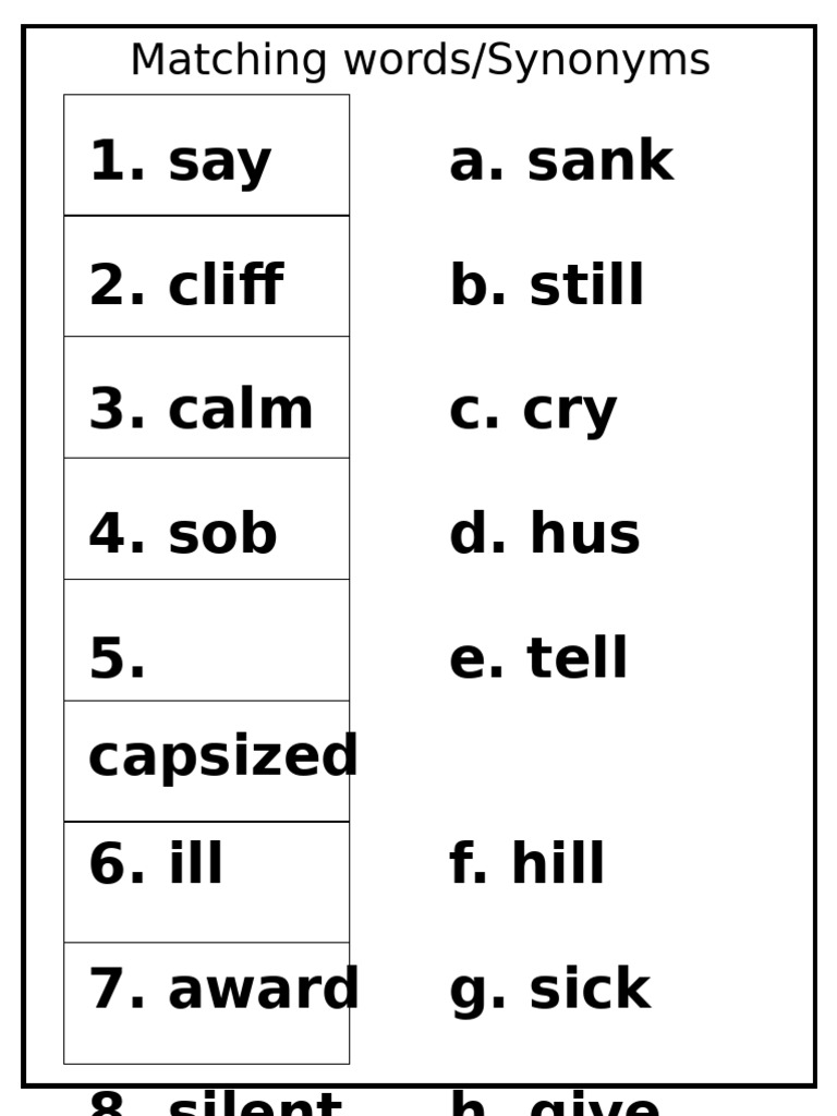 2020 Synonyms Matching Set 2 | PDF