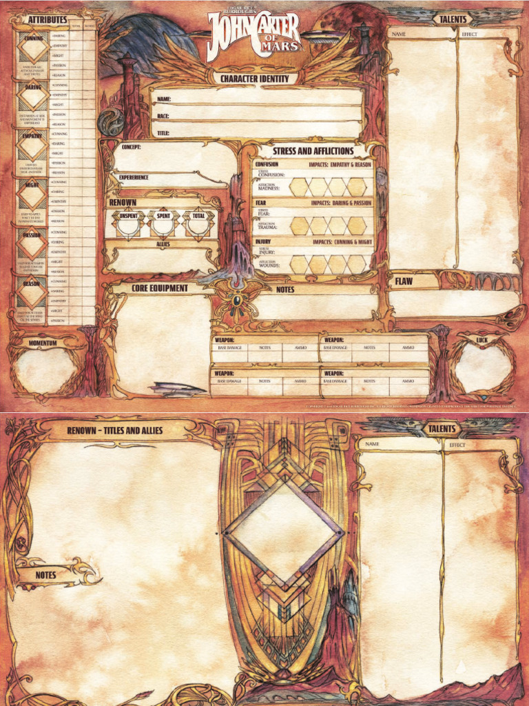 John Carter Ks Character Sheet Lo Res | PDF