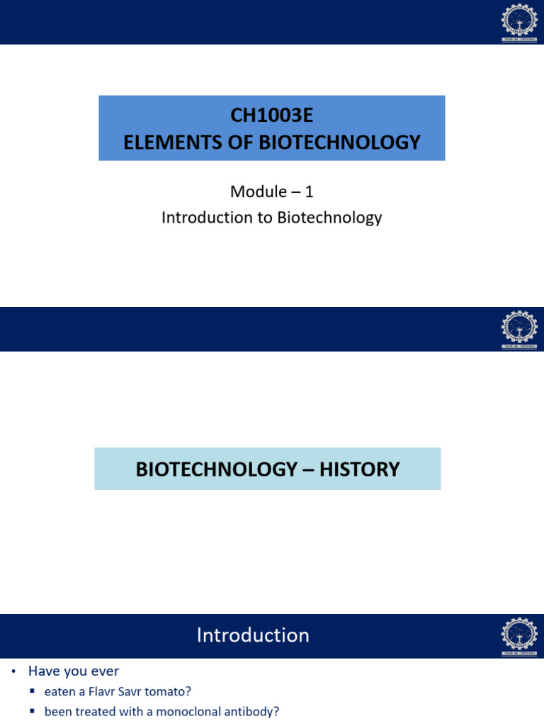 EBT Lecture02 History Biotechnology | PDF | Biotechnology | Yeast