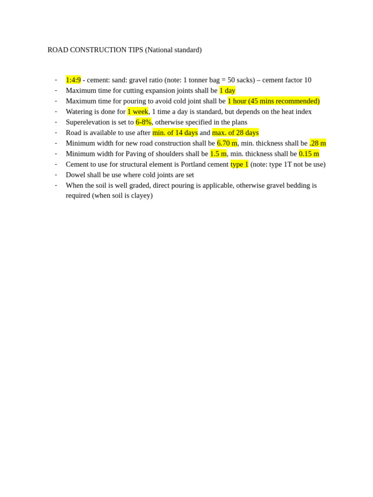 Essential Road Construction Guidelines | PDF