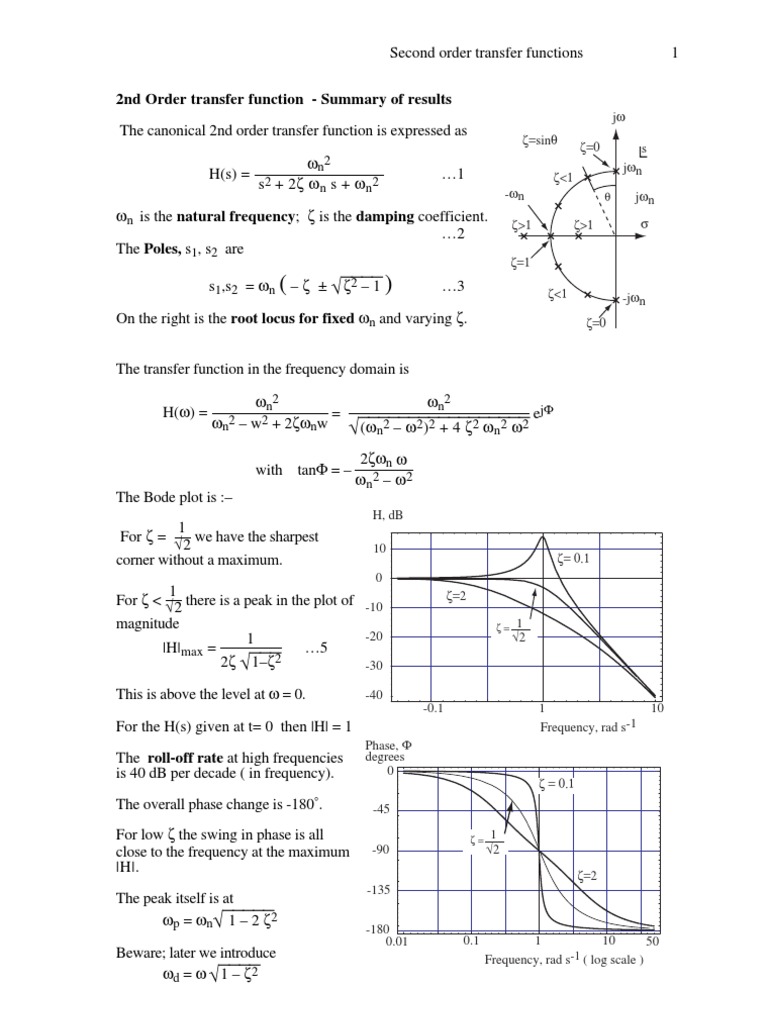 2nd Order Transfer Function | PDF | Mathematical Analysis ...