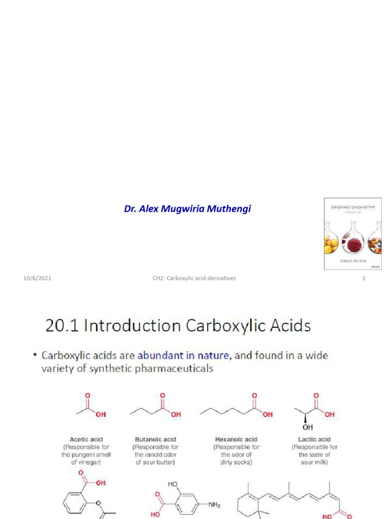 Chem 332 - CH2a - Carboxylic Acid Derivatives | PDF