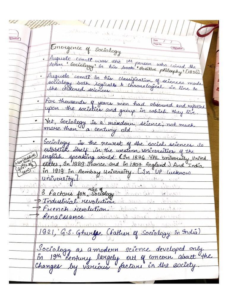 Sociology Notes Ballb 1 Semester 2025-2026 | PDF