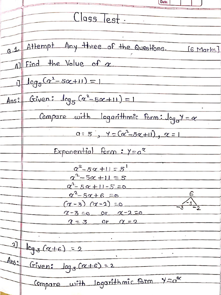 Class Test - 1 Question Bank | PDF