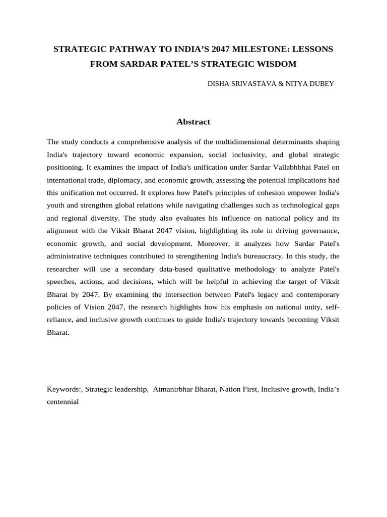 Strategic Pathway To India Final PDF of Research Paper | PDF ...