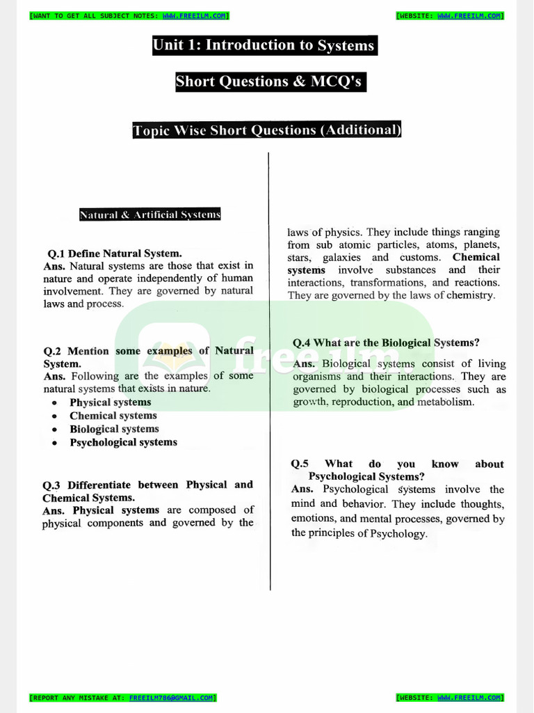 9th Computer New Ch1 SQ and MCQs | PDF