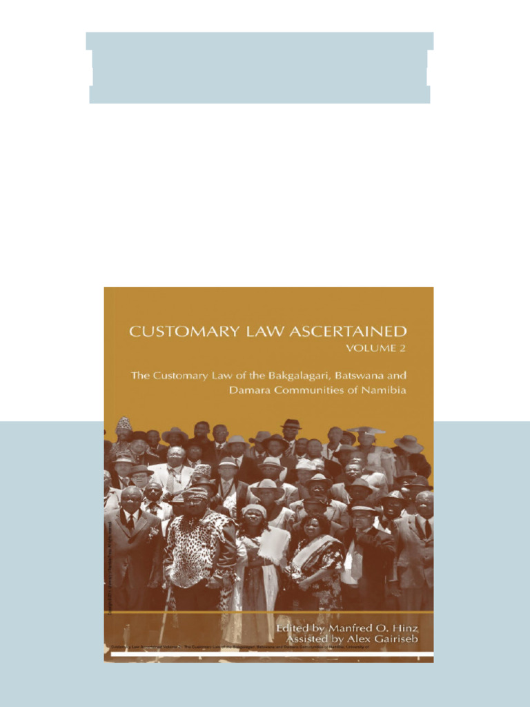 (Ebook) Customary Law Ascertained Volume 2: The Customary Law of the ...