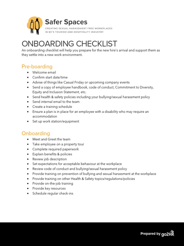 Onboarding Checklist for New Hires | PDF
