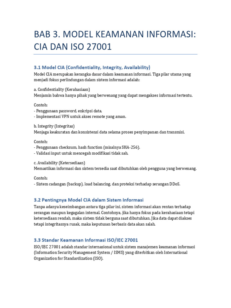 Bab 3 CIA ISO27001 Kali Linux | PDF