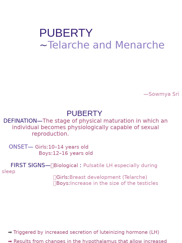 Understanding Puberty: Key Stages and Changes | PDF