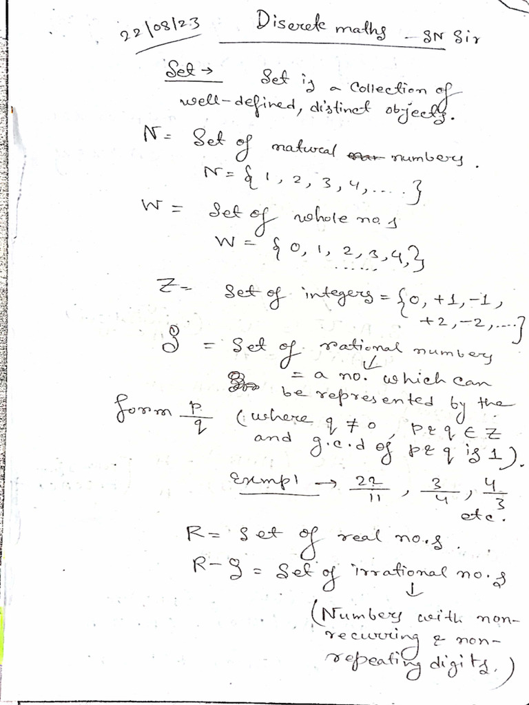 Discrete Maths End Sem Notes SN Sir | PDF
