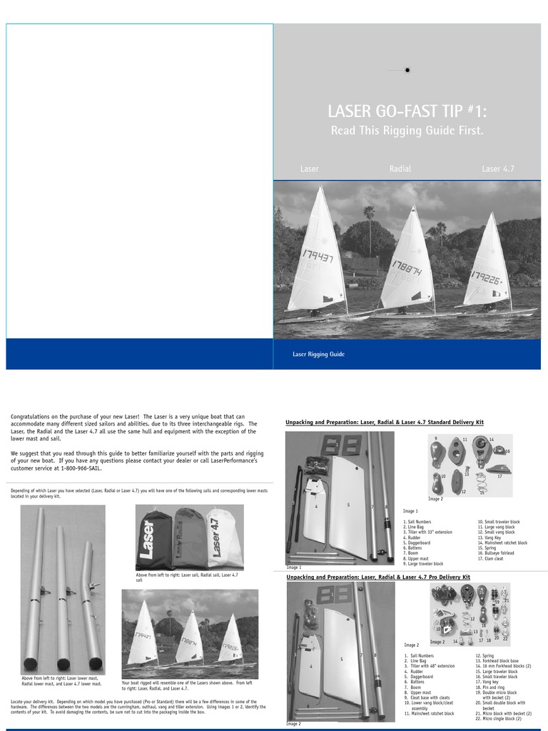 Laser Rigging Guide | PDF | Sail | Ships