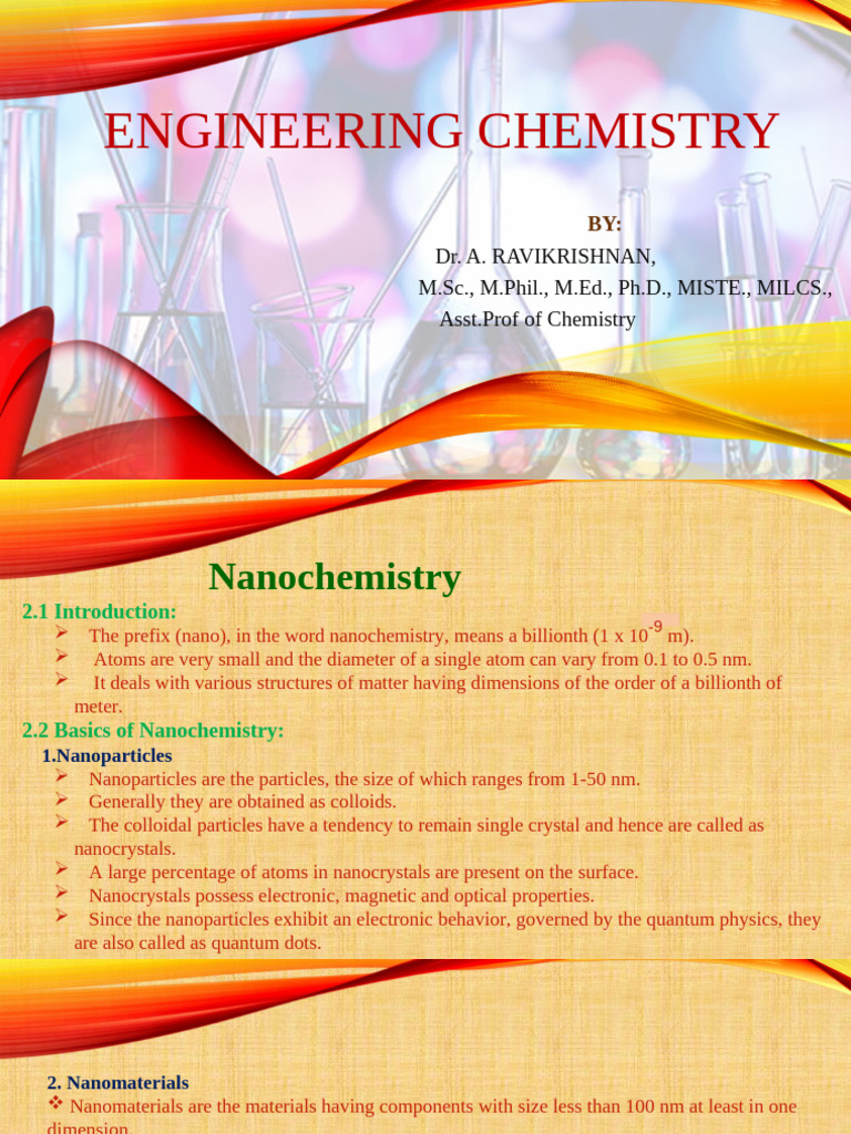 Engineering Chemistry Unit 2 Nano Chemistry | PDF | Carbon Nanotube | Nanowire