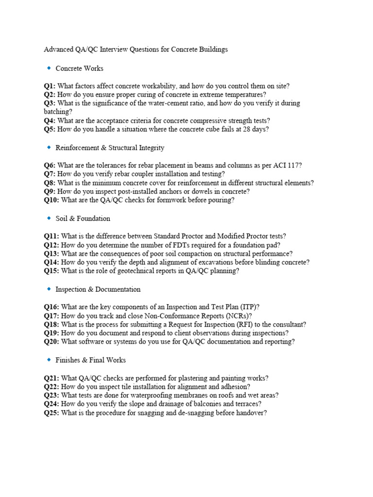 Advance QC Questions | PDF