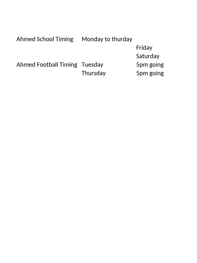 Ahmed School Football Schedule | PDF
