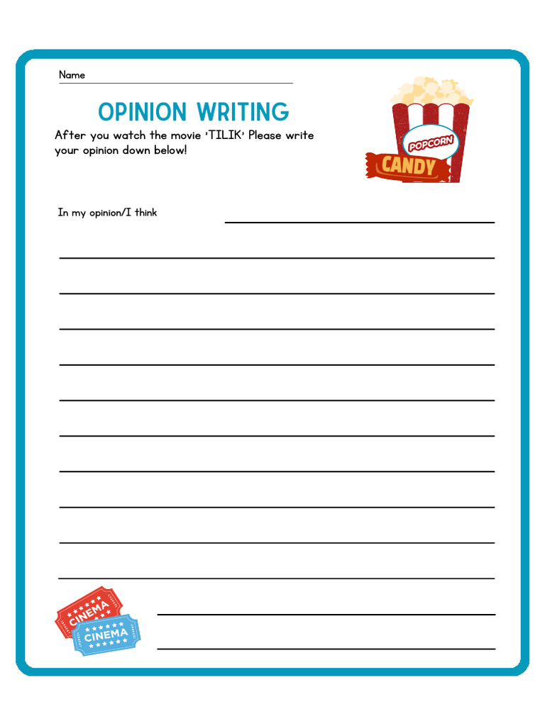 Opinion Writing Going To The Movies Worksheet - 20250904 - 065625 ...