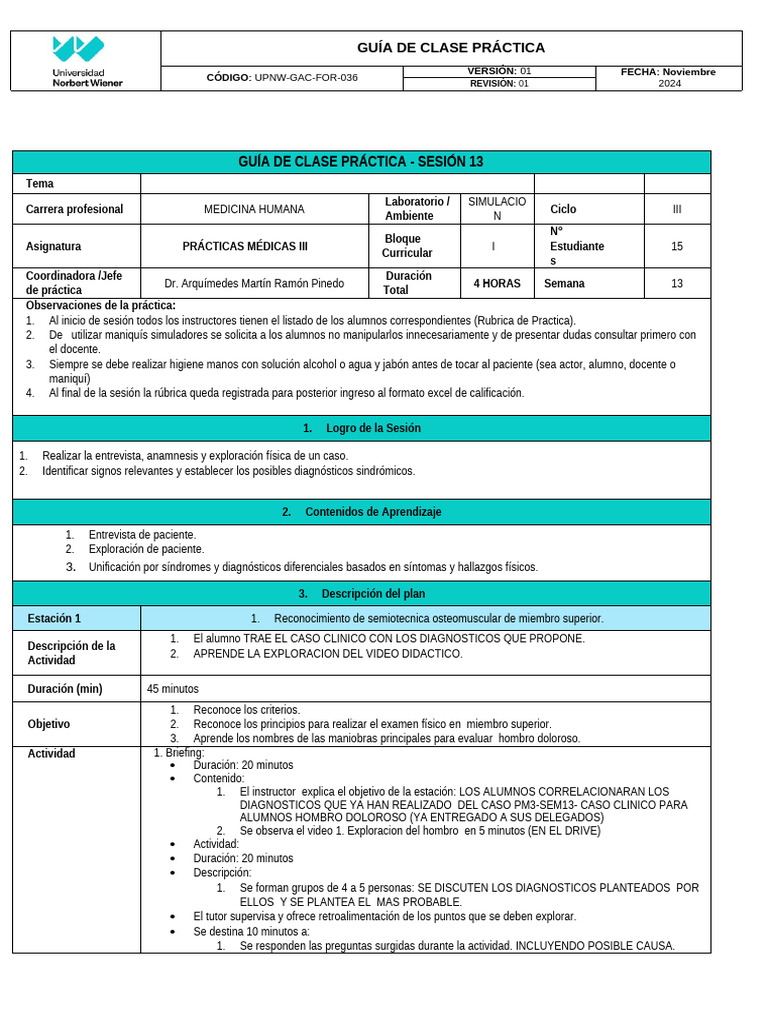 PM3-+sem+13-+Guia+Practica+Semiot%C3%A9cnia+sistema | PDF | Examen físico | Medicina
