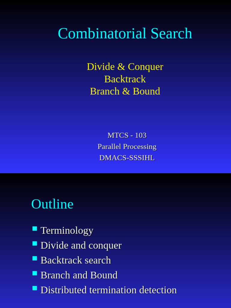 Lec-19 Combinatorial Search | PDF | Parallel Computing | Computer ...