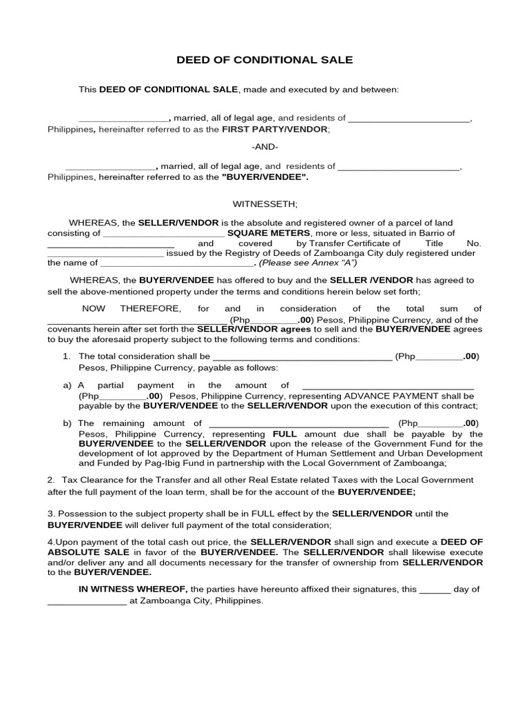 Conditional Sale Agreement for Property | PDF | Private Law | Common Law