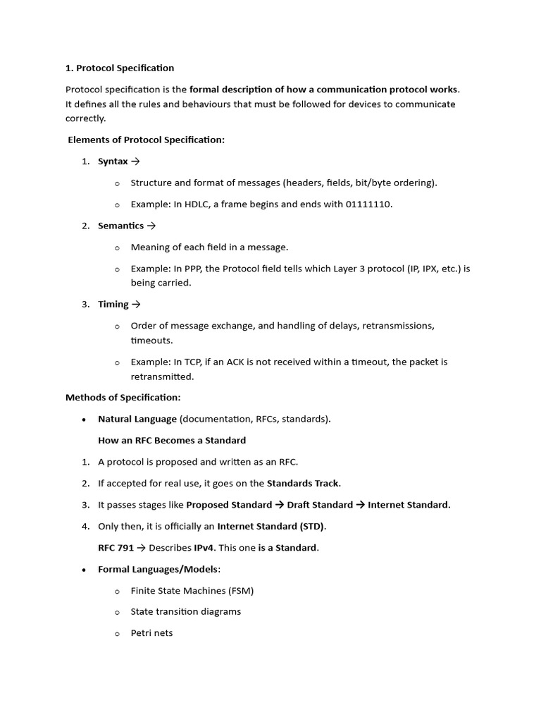 Protocol Specification and Verification Guide | PDF | Transmission ...