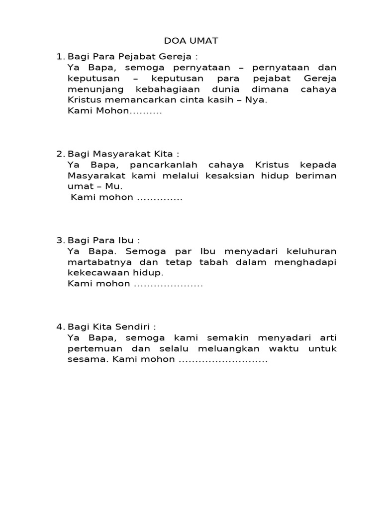 Doa Umat | PDF