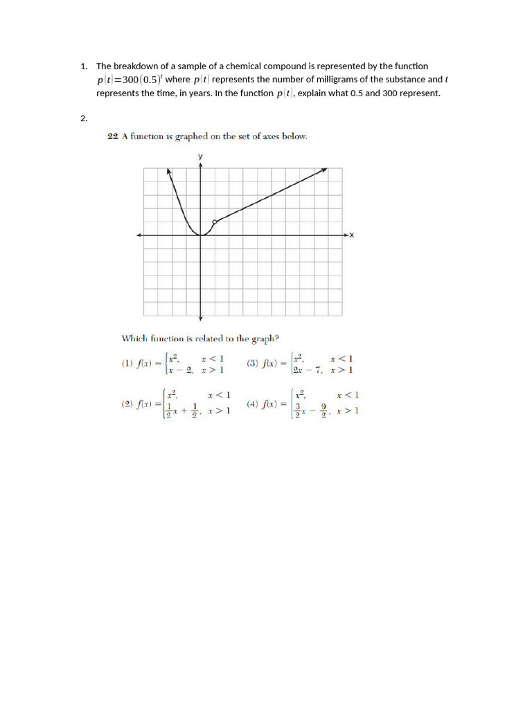 Algebra I - Piecewise Functions and Transformations | PDF