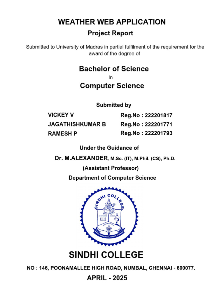 Weather Application Minipro.pdf | PDF | Java Script | Software