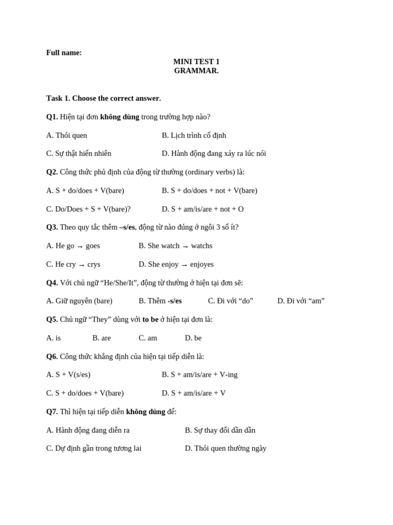Mini Test U1 - 11 | PDF