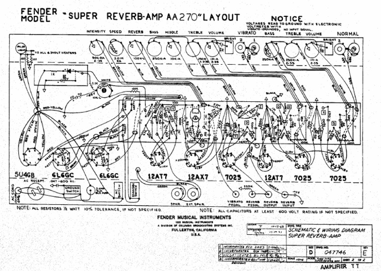 Fender Super Reverb Aa270 Layout | PDF