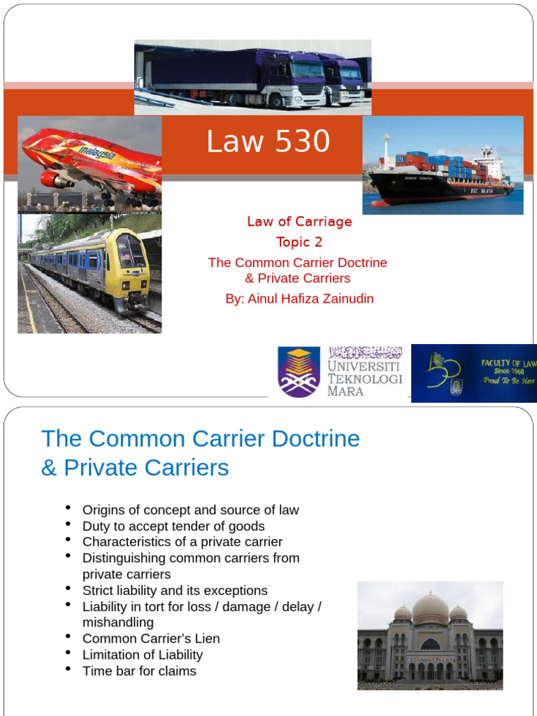Common Carrier vs. Private Carrier Law | PDF | Legal Liability | Tort