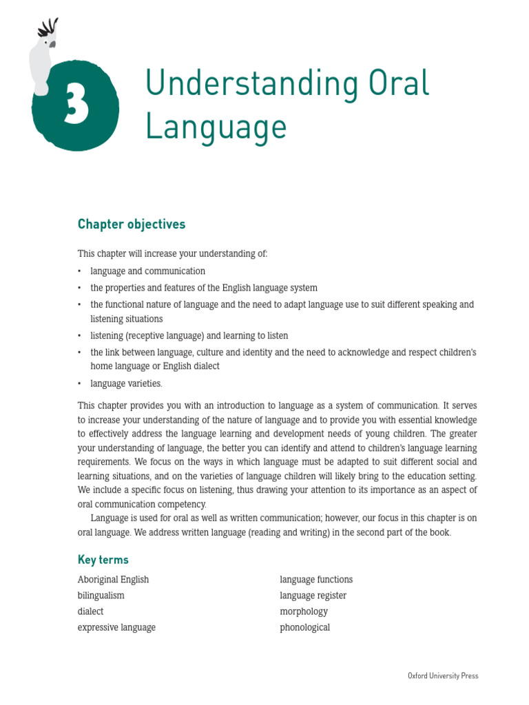 Understanding Oral Language in Education | PDF | Phoneme | Communication
