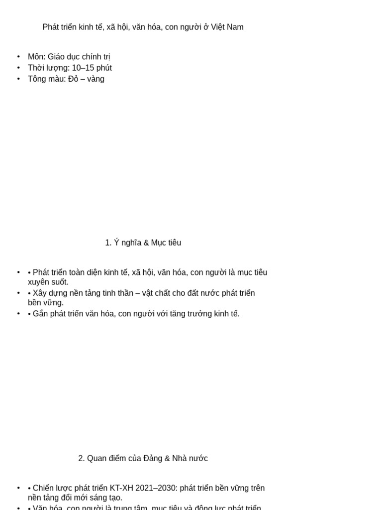 Phat Trien Kinh Te Xa Hoi Van Hoa Con Nguoi Viet Nam | PDF