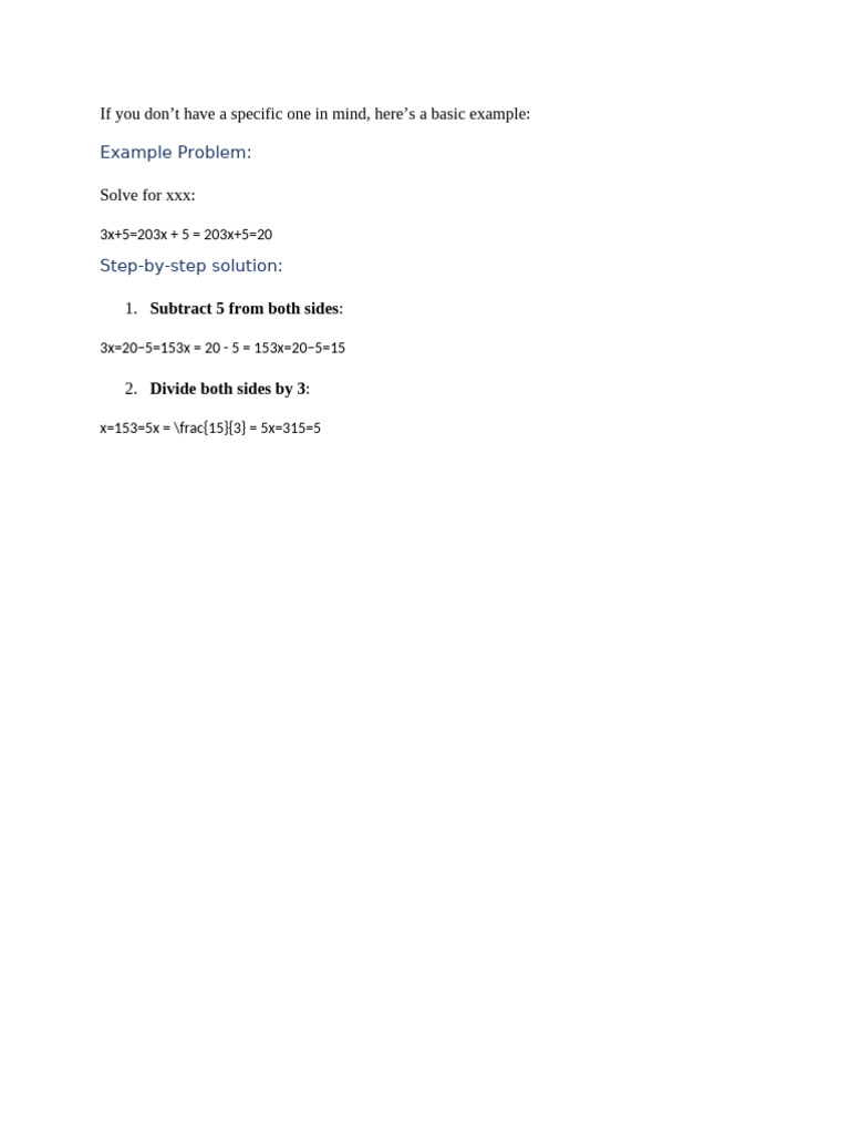 Solve Basic Algebra Problem | PDF