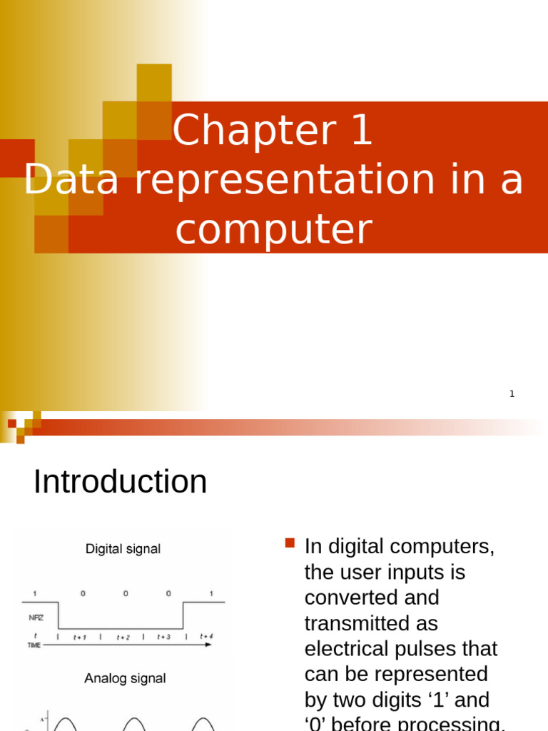 Chapter 1 Data Representation in A Computer | PDF | Binary Coded Decimal | Decimal
