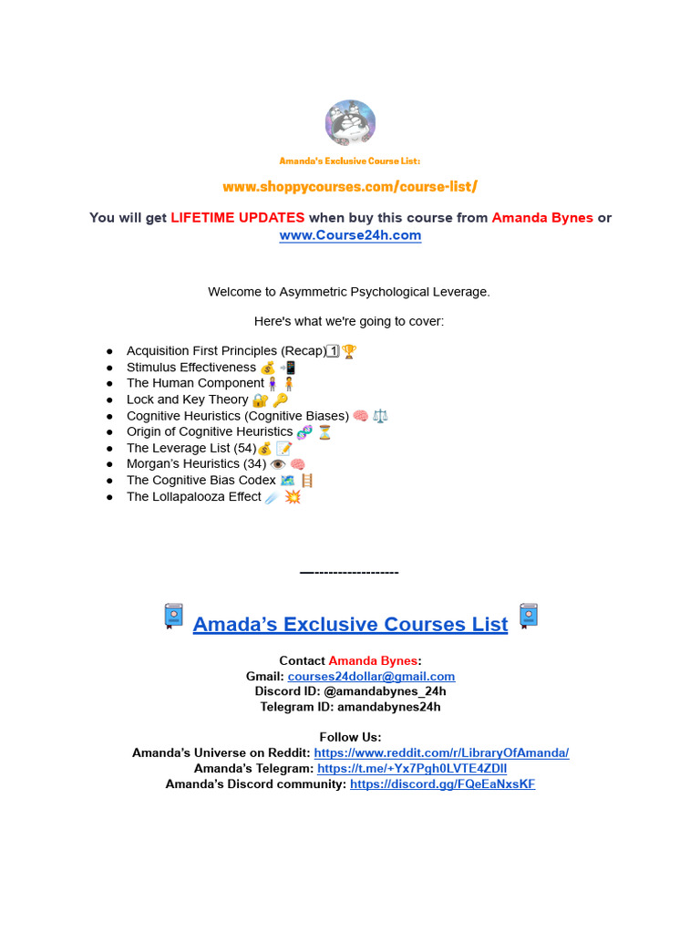 Asymmetric Psychological Leverage Course | PDF