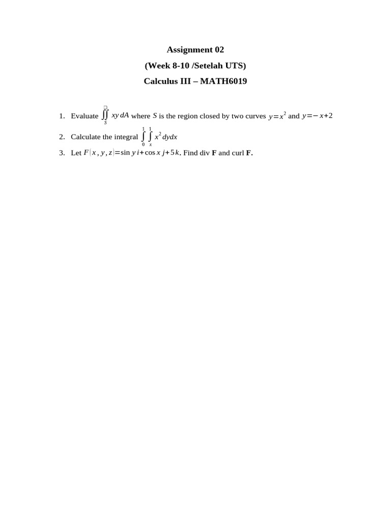 Assignment - Calculus III | PDF