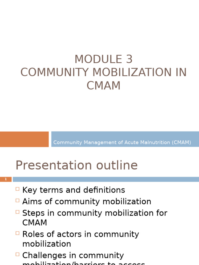 Slides For Module 3 Community Mobilization | PDF | Community | Malnutrition