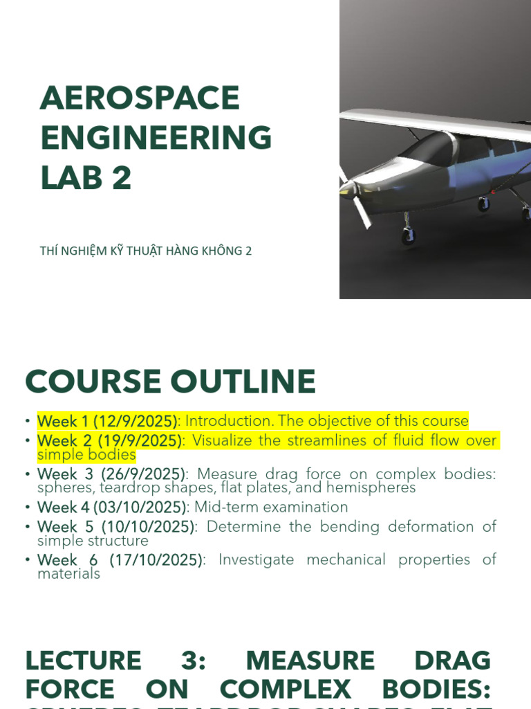 Aerospace Engineering Lab 2-Lecture 3 | PDF | Drag (Physics) | Fluid Dynamics